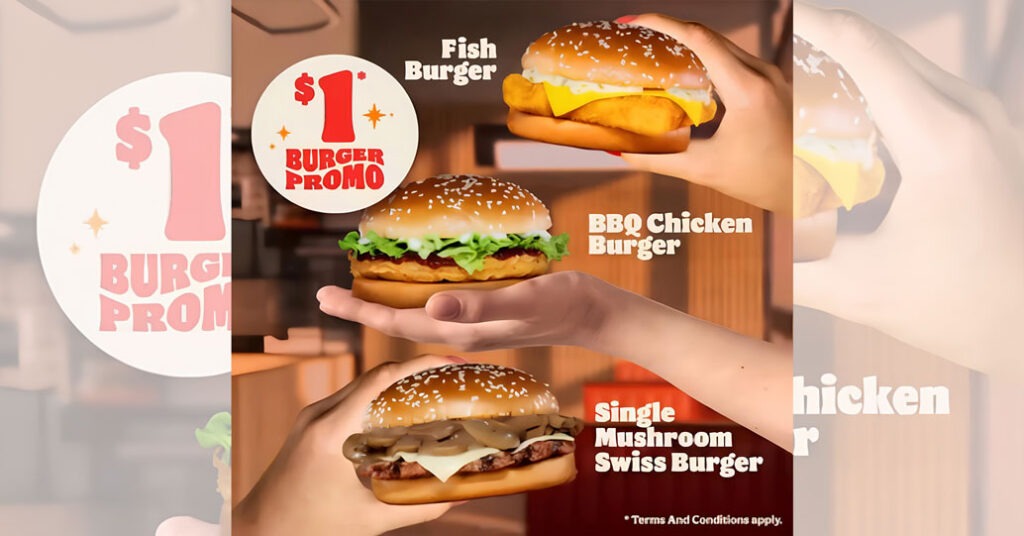 Burger King Singapore S$1 Burger Promo (2–22 Sept 2024)