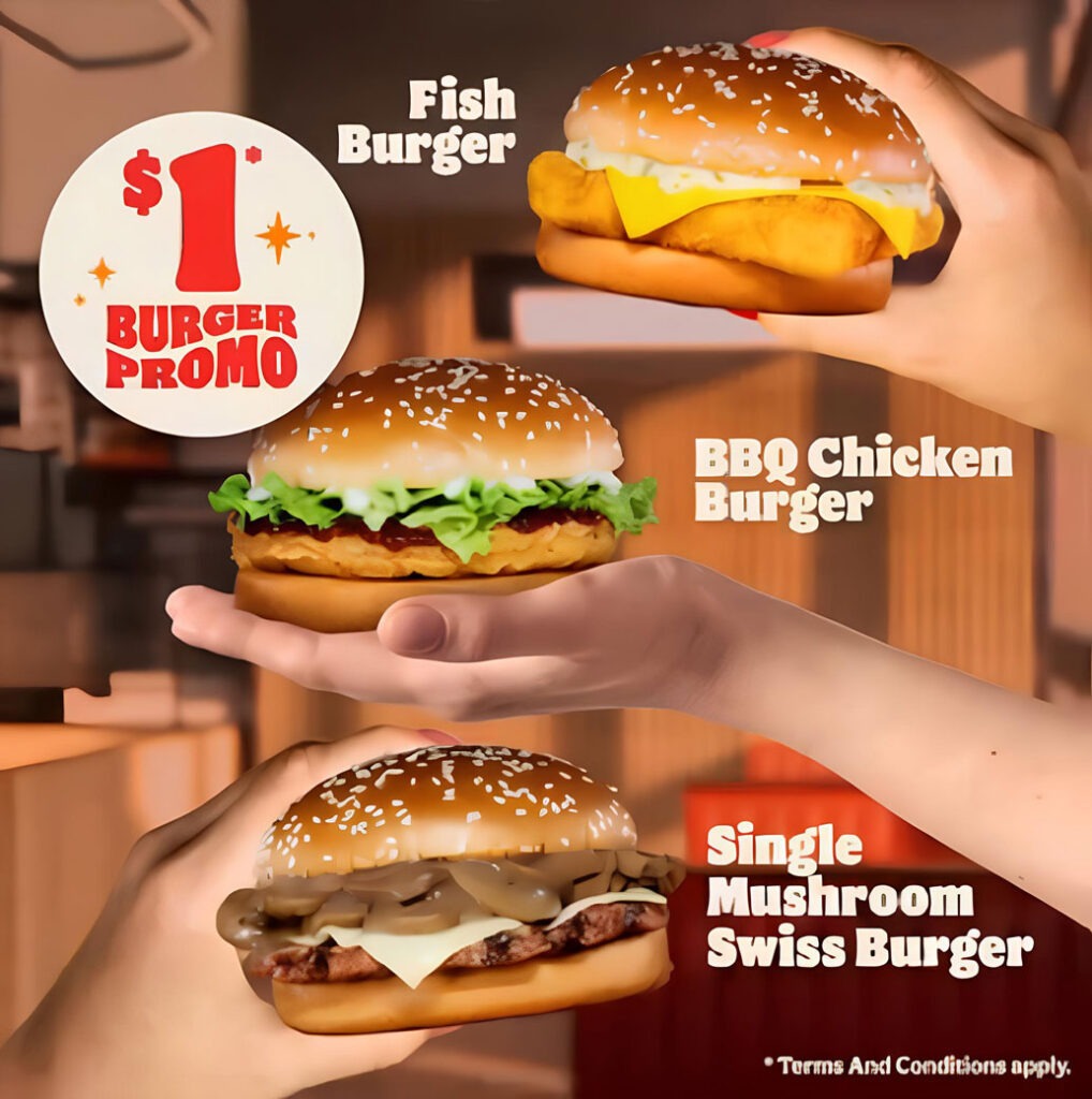 Burger King Singapore S$1 Burger Promo (2–22 Sept 2024)