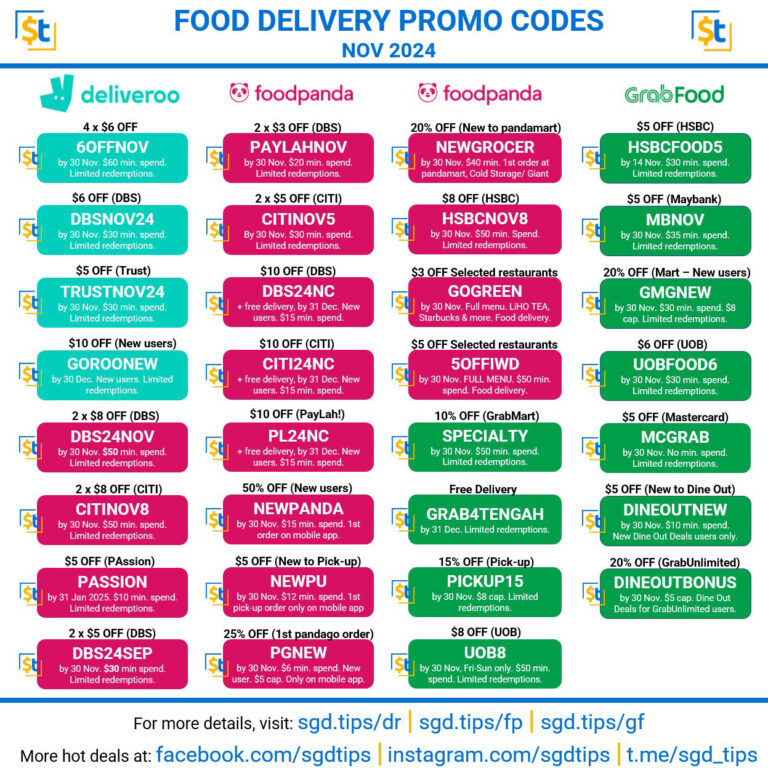 foodpanda promo codes Nov 2024 | 2 x S$8 Off | S'pore