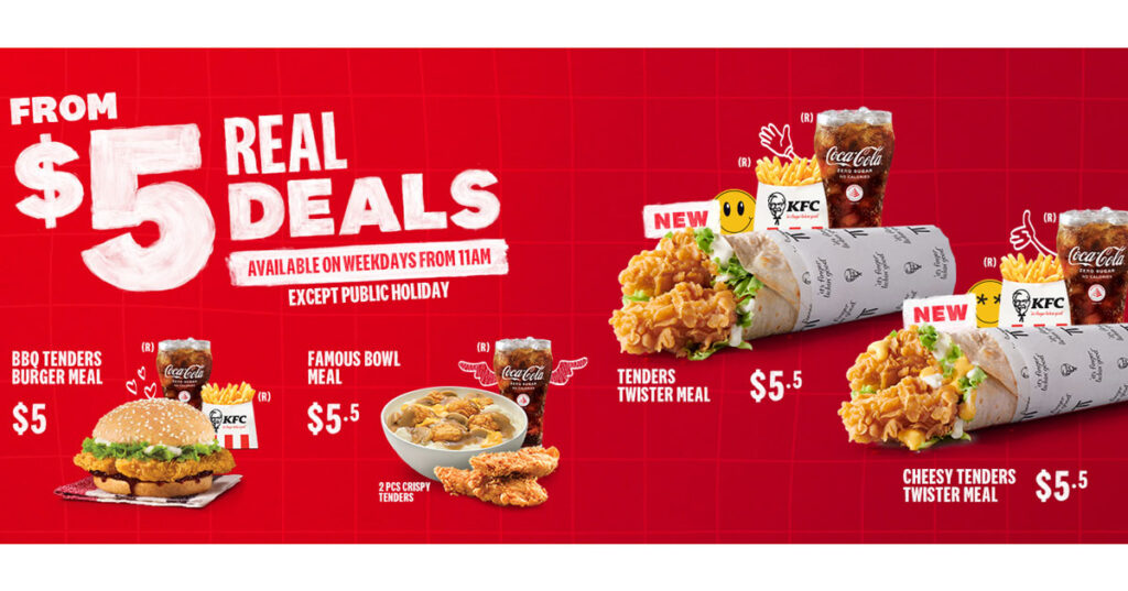 KFC Weekday Deals from S$5 | Affordable & Delicious Meals