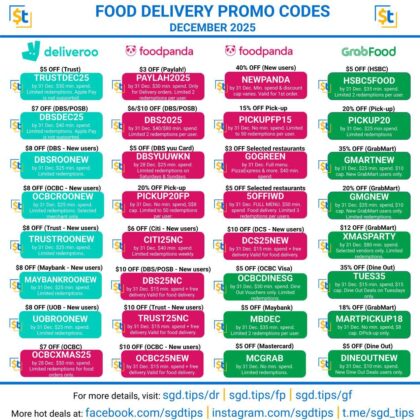 Deliveroo Promo Codes Dec 2025 | S$8 Off | SG