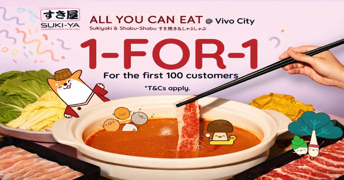 Suki-Ya VivoCity: Feast on 1-for-1 Regular Buffet and Hotpot!