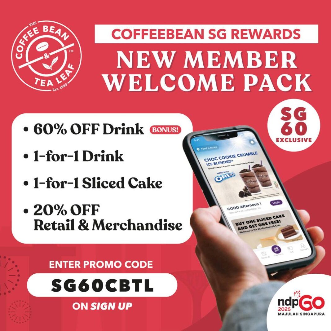 Coffee Bean Promo: 60% Off & 1-for-1 Vouchers (SG60)