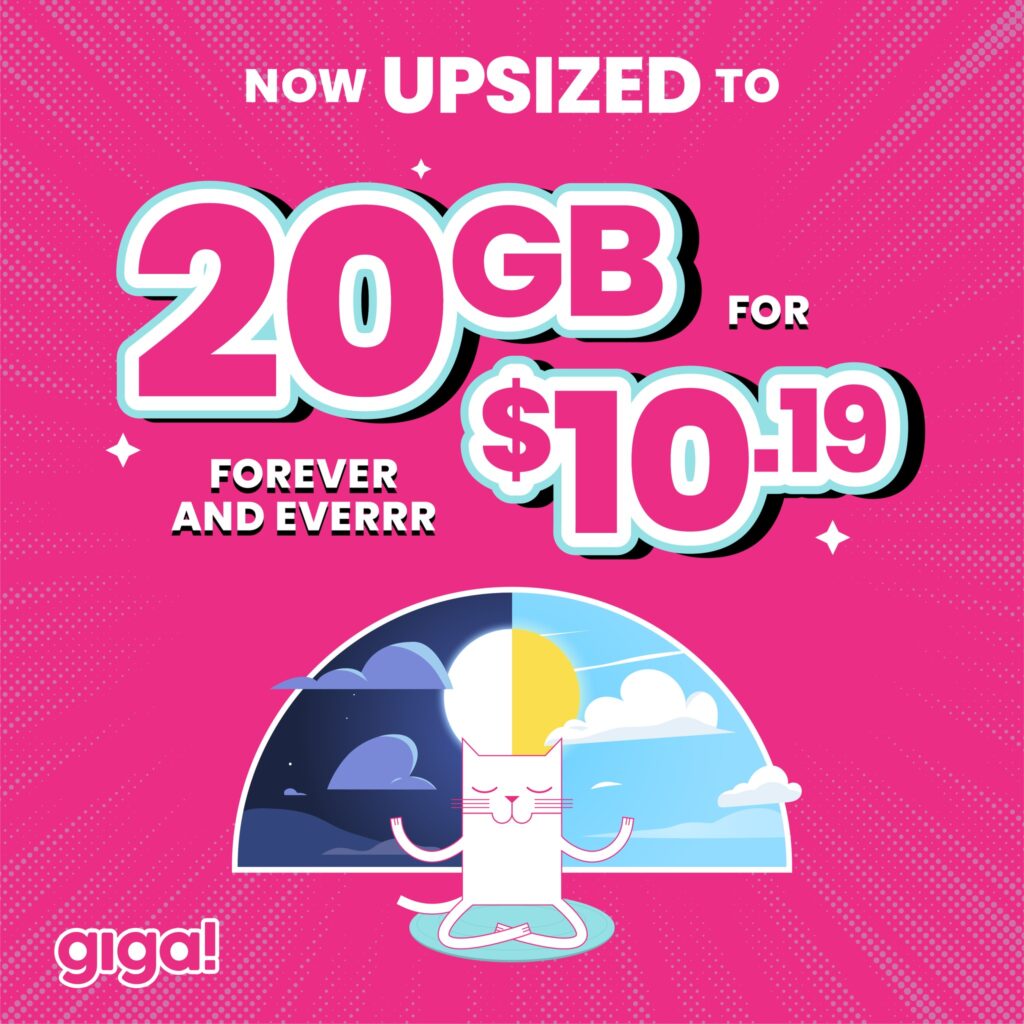 giga! SG Dec 2025: Free Data, 100GB for S$12/month